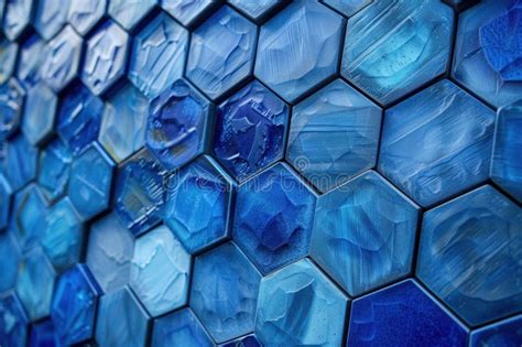 Blue Hexagonal Tiles Forming Textured Geometric Pattern Stock Illustration Illustration Of