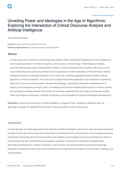 Pdf Unveiling Power And Ideologies In The Age Of Algorithms Exploring The Intersection Of