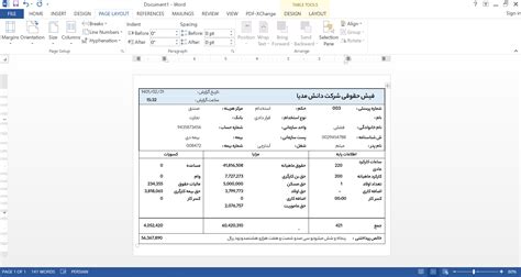 دانلود نمونه فیش حقوقی Word دانش مدیا