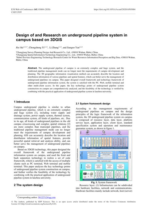 Pdf Design Of And Research On Underground Pipeline System In Campus Based On 3dgis