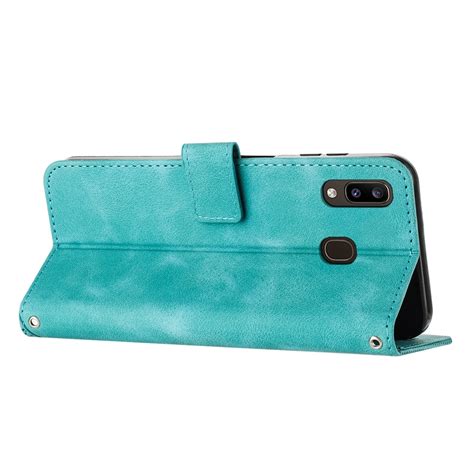 For Samsung Galaxy A40 Dream Triangle Leather Phone Case With Lanyard