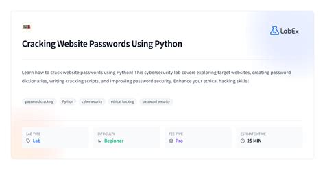 Cracking Website Passwords Using Python Labex