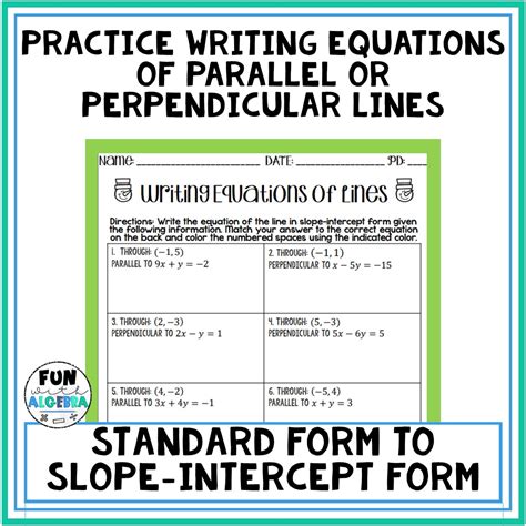 Writing Equations Of Parallel Perpendicular Lines Winter Themed Made By Teachers