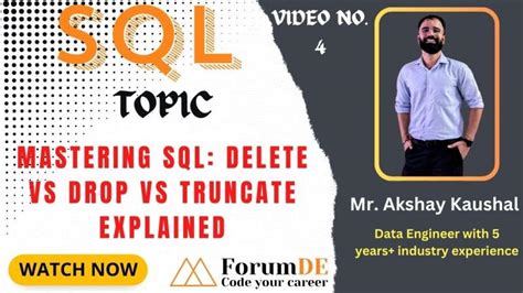 Akshay Kaushal On Linkedin Mastering Sql Delete Vs Drop Vs Truncate Explained