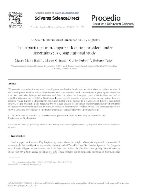 Pdf The Capacitated Transshipment Location Problem Under Uncertainty A Computational Study Pdf The Capacitated Transshipment Location Problem Under Uncertainty A Computational Study