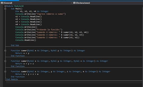 Procedimientos y Funciones en Visual Basic Net PROGRAMACIÓN I