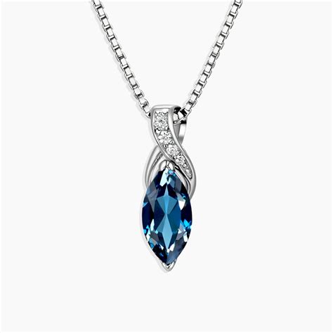 London Blue Topaz Infinity Pendant Sterling Silver Necklace