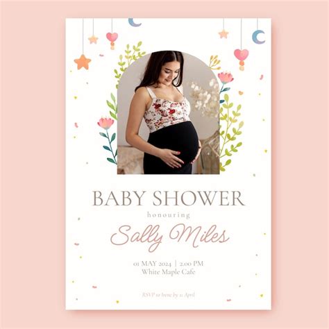 임신 발표 템플릿 디자인 무료 벡터