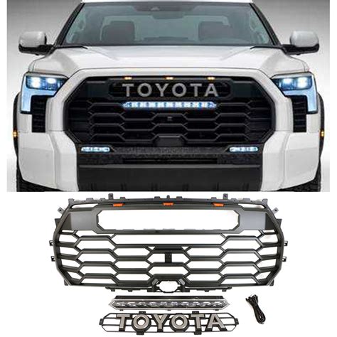 Front Grille For 2022 2023 Toyota Tundra Trd Pro Style Grill With Led