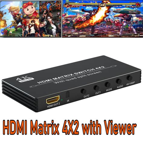 hdmi matrix with multiviewer 4k hdmi quad multi viewer matrix 4x2 hdmi