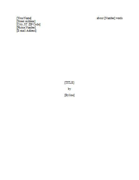 Microsoft Word Book Manuscript Template