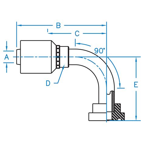 C62 Code 62 Flange 90 Bent Tube Rigid C6290 12 12 W Kurt Hydraulics