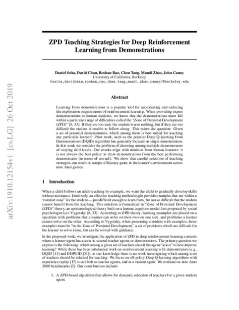 Pdf Zpd Teaching Strategies For Deep Reinforcement Learning From