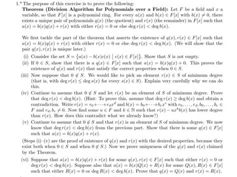Solved 1∗ The Purpose Of This Exercise Is To Prove The