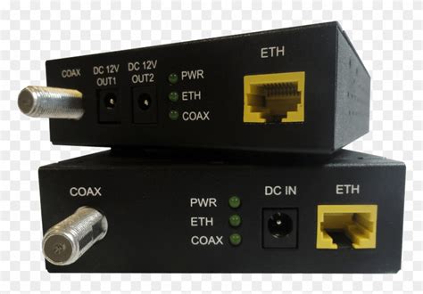 1 Port Long Reach Ethernet Extender With Remote Power Coax Over Ethernet Extender Clipart