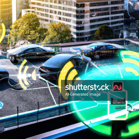 Internet Vehicles Communicating Wirelessly Bustling Cityscape Ai