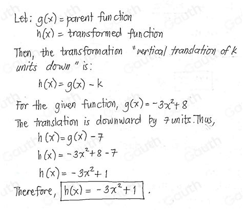 Solved The Function G Is Defined As Follows Gx 3x28 If The Graph