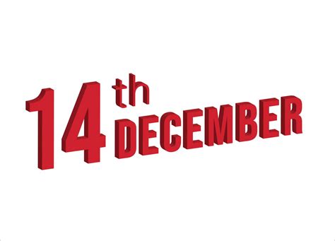 14th December Daily Calendar Time And Date Schedule Symbol Modern