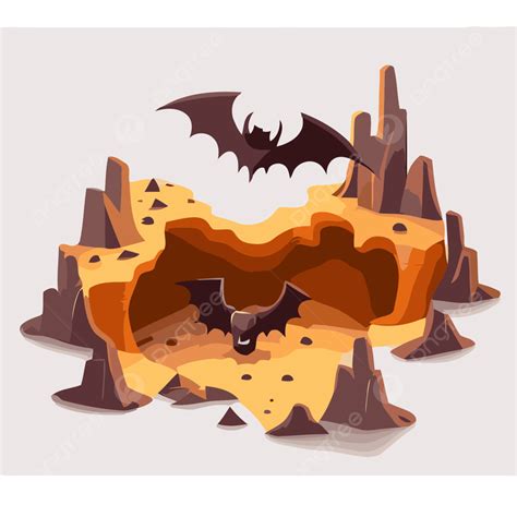 Cueva De Murciélagos Vector Png Dibujos Pegatina Clipart Murciélagos