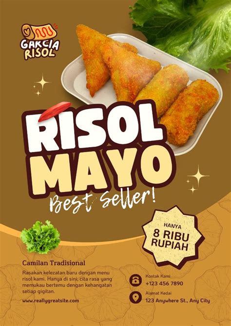 Coklat Organik Promosi Camilan Risol Poster Food Design Cemilan Daging Poster Makanan
