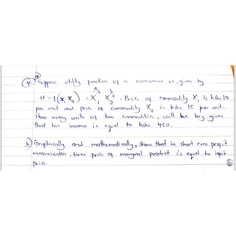 Solved 4 ﻿suppose Utility Function Of A Consumer Is Given