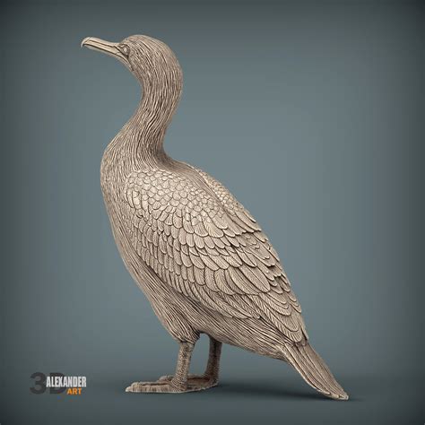 Cormorant Sculpture 3d Model By Alexander3dart