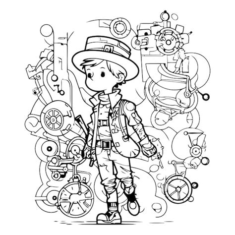Premium Vector Boy In Safari Costume Of A Boy In Safari Outfit