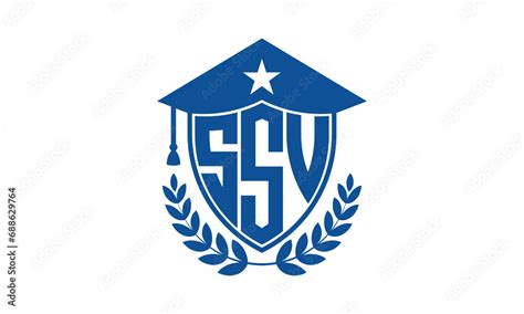 Ssv Three Letter Iconic Academic Logo Design Vector Template Monogram Abstract School