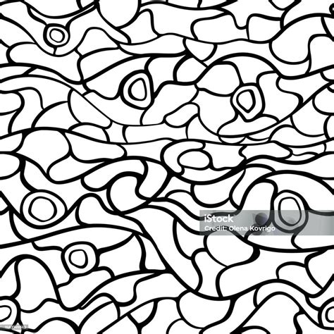 추상적인 신경학적 흑백 매끄러운 패턴 신경 예술 미니멀리스트의 모노크롬 패턴 추상적인 모양을 가진 현대 인쇄 가능한 이음새가 없는 패턴 신경세포에 대한 스톡 벡터 아트 및