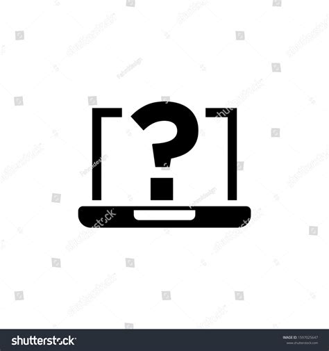 Laptop Icon Question Mark Black Flat Stock Vector Royalty Free 1597025647 Shutterstock