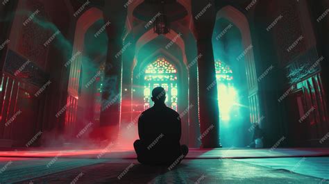 Premium Photo Islamic Devotion Intimate Moment In A Mosque