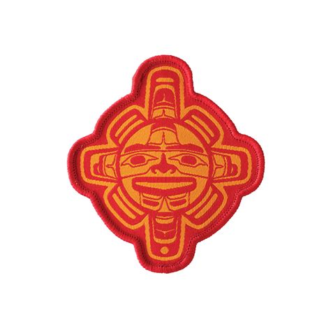 Small Embroidered Patch Chilkat Sun Nahaan Tlingit Native Northwest