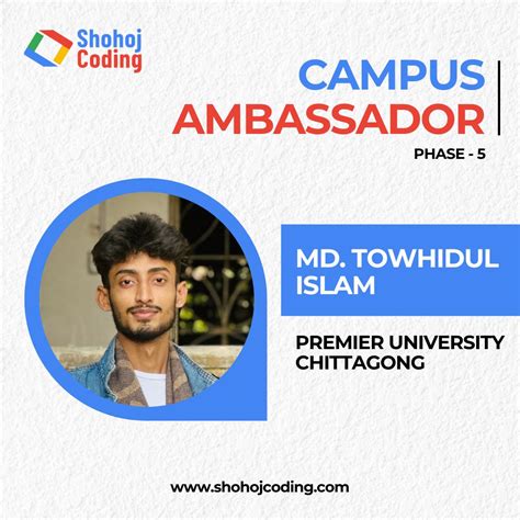 Shohojcoding Campusambassador Leadership Codingcommunity Welcome