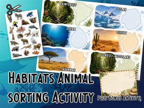 Animal Habitats Cut And Stick Activity Postcard Extension Teaching