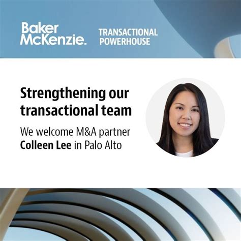 Manda Rising Star Colleen Lee Joins Baker Mckenzie As A Partner In Palo Alto Kim Mize