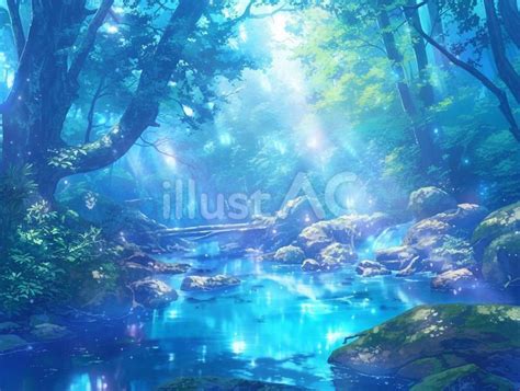 神秘的な森と湖2イラスト No 24863567｜無料イラスト・フリー素材なら「イラストac」