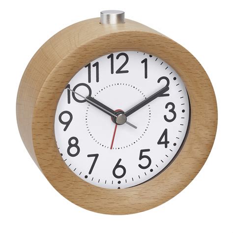 Tfa Germany Ayla Round Wood Frame Alarm Clock 11cm Clocks Central