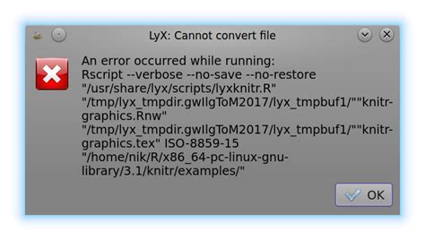 r lyx 2 1 1 fails to compile knitr manual lyx stack overflow