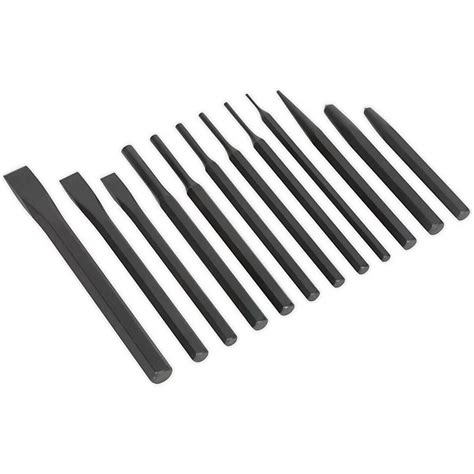 12 Piece Punch And Chisel Set Hardened And Tempered Corrosion Resistant