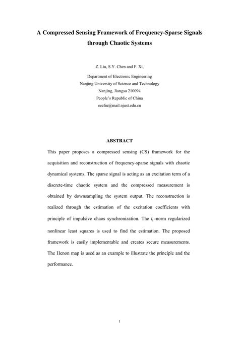 pdf a compressed sensing framework of frequency sparse signals
