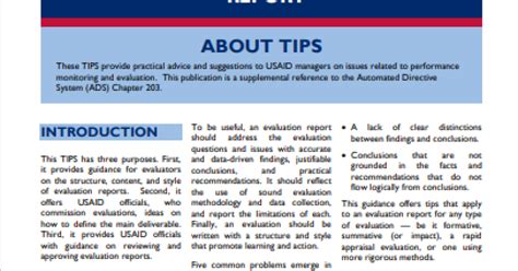 Performance Monitoring And Evaluation Tips Constructing An Evaluation