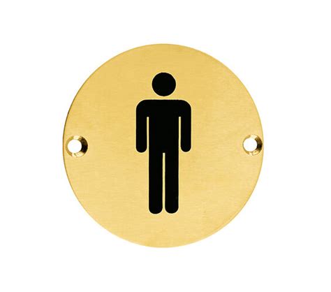 Zoo Hardware Zss Door Sign Male Sex Symbol Pvd Satin Brass Zss01 Pvdsb
