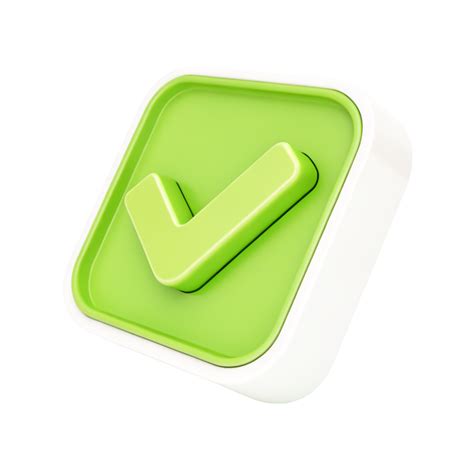 3d Green Check Mark Icon Approved Success Confirmation Button App Ui Element 59023111 Png