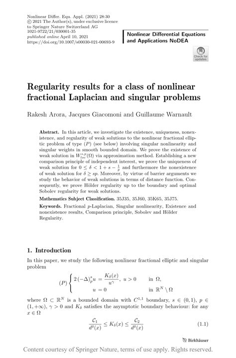 Regularity Results For A Class Of Nonlinear Fractional Laplacian And Singular Problems Request Pdf