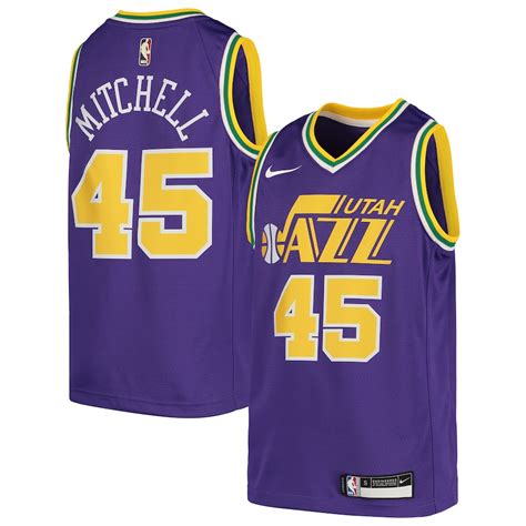Nike Donovan Mitchell Utah Jazz Youth Purple Hardwood Classics Swingman