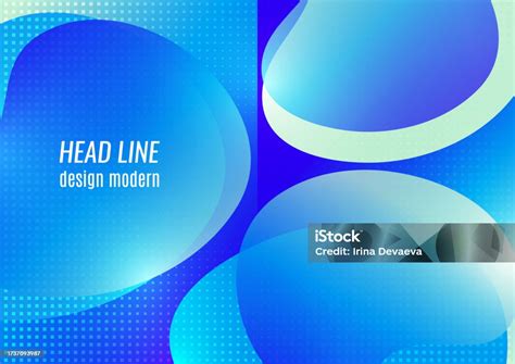 추상적인 부드러운 투명한 유체 모양의 오버레이 밝은 색상 배경 포스터 배너 전단지 브로셔를 위한 템플릿입니다 벡터 가리기에 대한 스톡 벡터 아트 및 기타 이미지 Istock