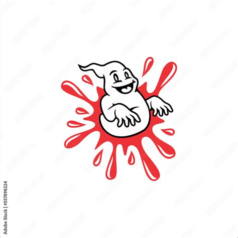 Casper Ghost Vector With Water Splash Background Can Be Used As Graphic Design Stock Vector