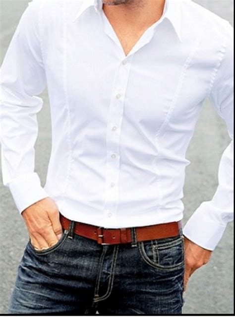 How To Style Mens White Button Up Shirt And Jeans Stylish Men Mens