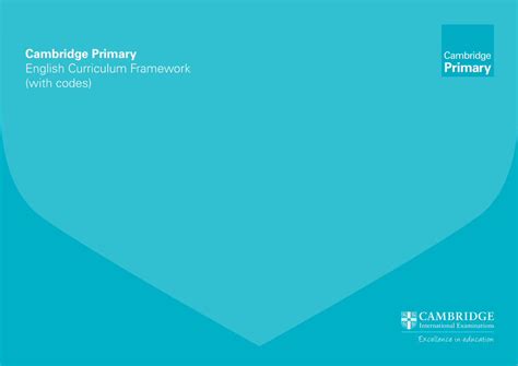 Pdf Cambridge Primary English Curriculum Framework With Codes