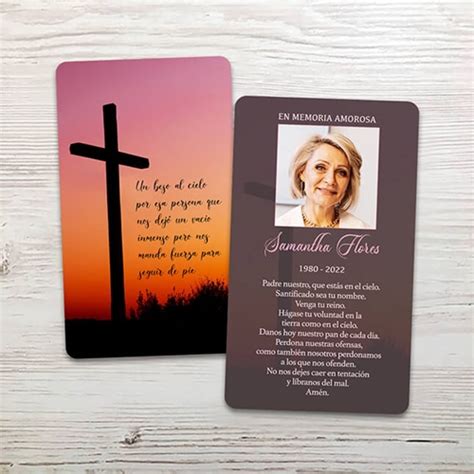 Memorial Prayer Cards In Spanish For Funeral